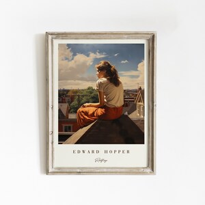 Rooftop Print | Edward Hopper | Rooftop Poster | Mid Century Modern ...