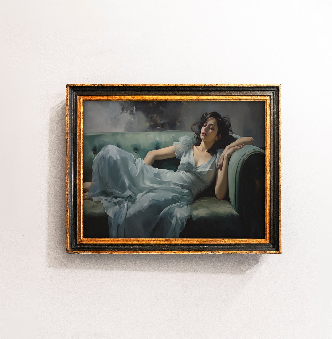 Victorian Female Figure | Edward Hopper | Blue Decor | Antique ...