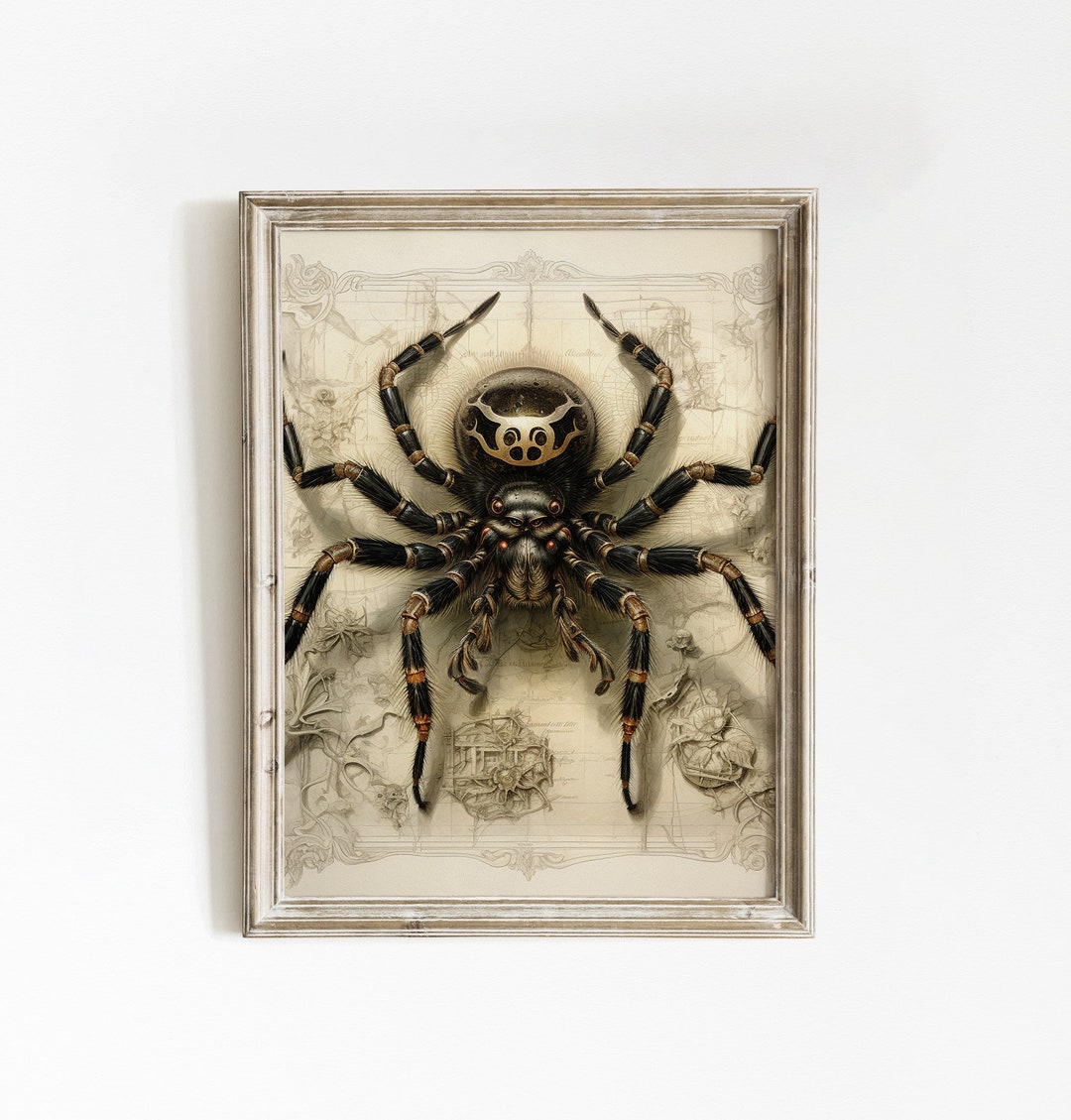 Botanical Tarantula | Cottagecore Wall Art | Moody Wall Art | Animal ...