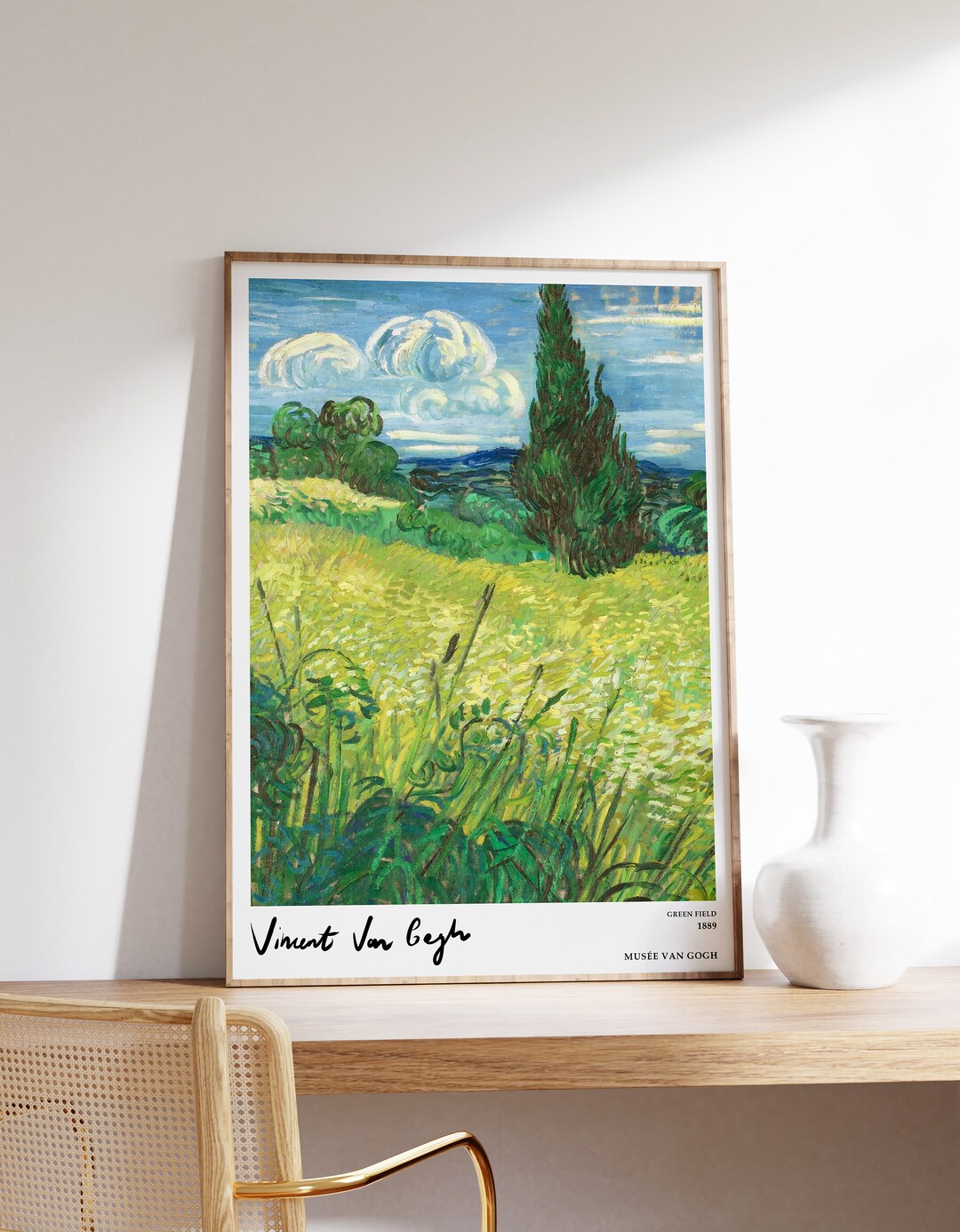 Vincent Van Gogh - Green Field (1889) | Modern Farmhouse Decor ...