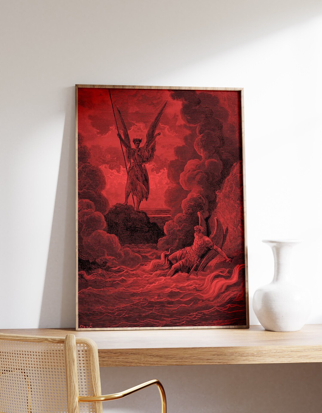 Satan Rises From the Burning Lake (1866), Red Version by Gustave Dore ...