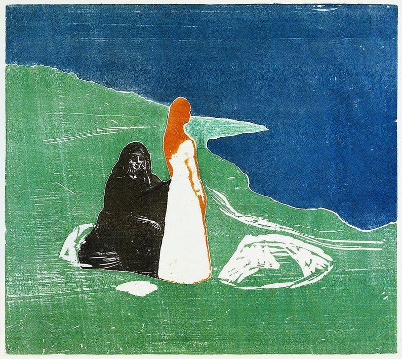 Edvard Munch | Two People | Loneliness Art | Solitude Print | Munch ...