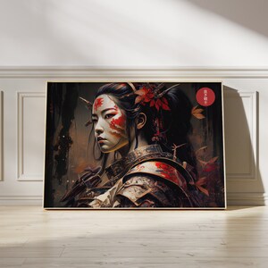 Samurai Poster | Geisha Artwork | Female Warrior Poster | Japanese ...