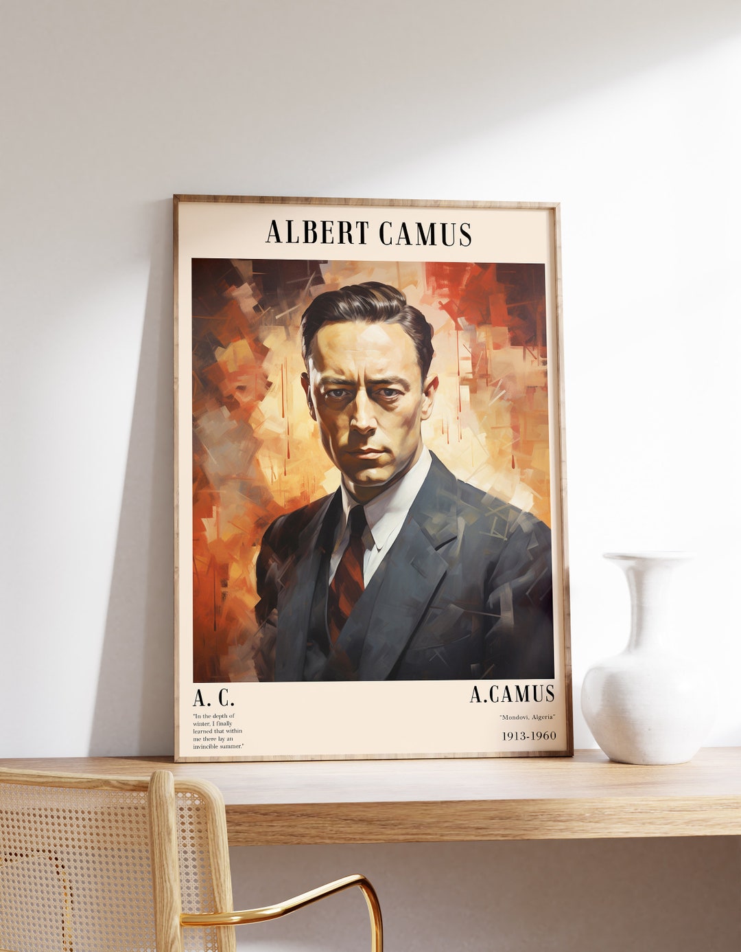 Albert Camus Poster | Vintage Wall Art | Bookworm Gift | Wall Art ...