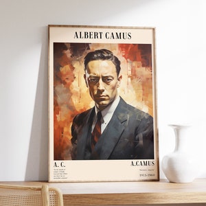 Albert Camus Poster | Vintage Wall Art | Bookworm Gift | Wall Art ...