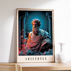 Aristotle Poster | Philosopher Print | Bookworm Gift | Home Decor ...