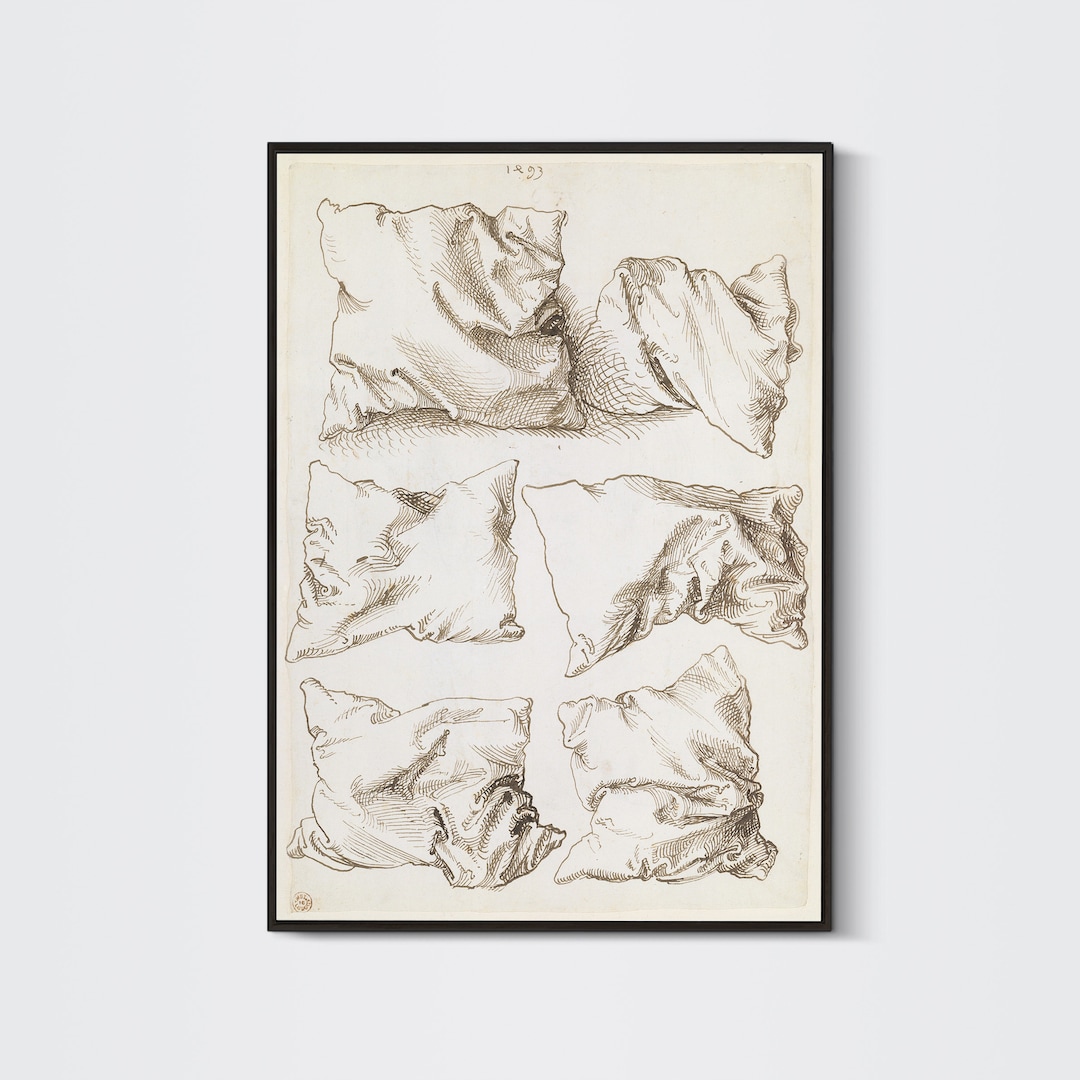 Six Studies of Pillows by Albrecht Durer, 1493 - Bedroom Wall Art ...