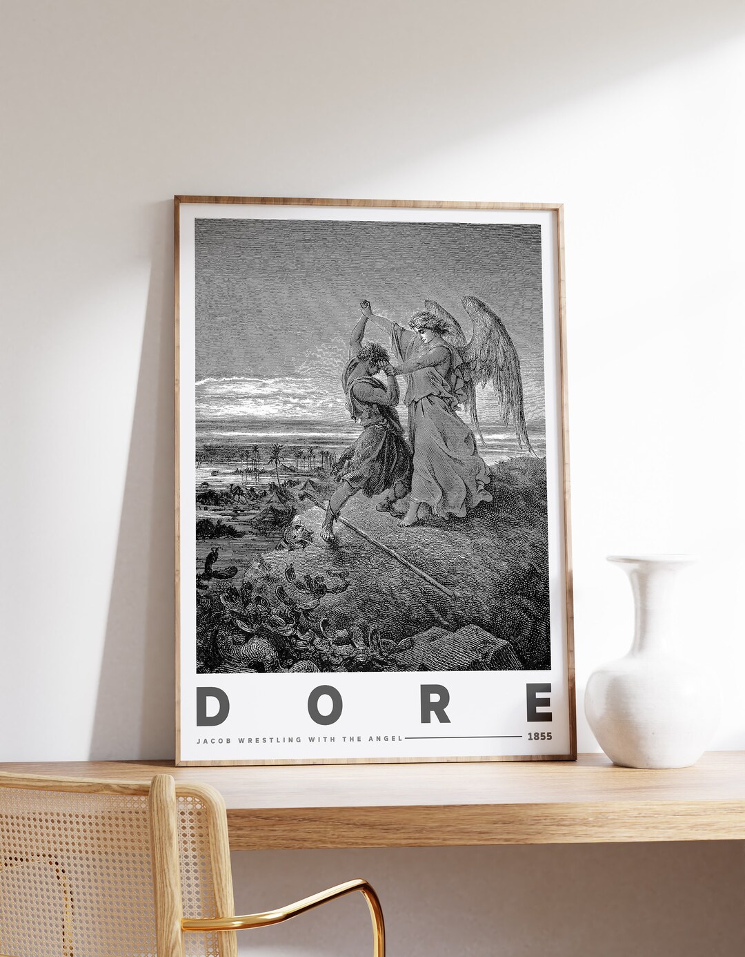 Gustave Dore Art Print | Jacob Wrestling With the Angel (1855 ...