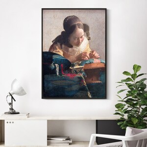 Johannes Vermeer - the Lacemaker (1671) - Classic Painting Photo Poster ...