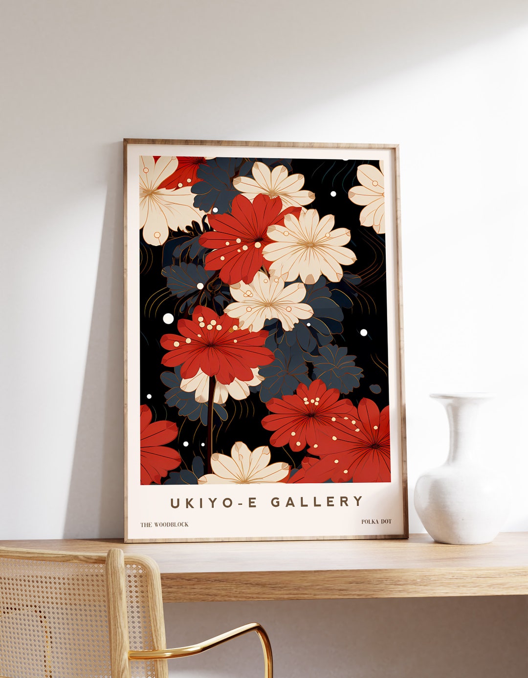 Japanese Modern Print | Polka Dot Poster | Vintage Ukiyo-e Art ...
