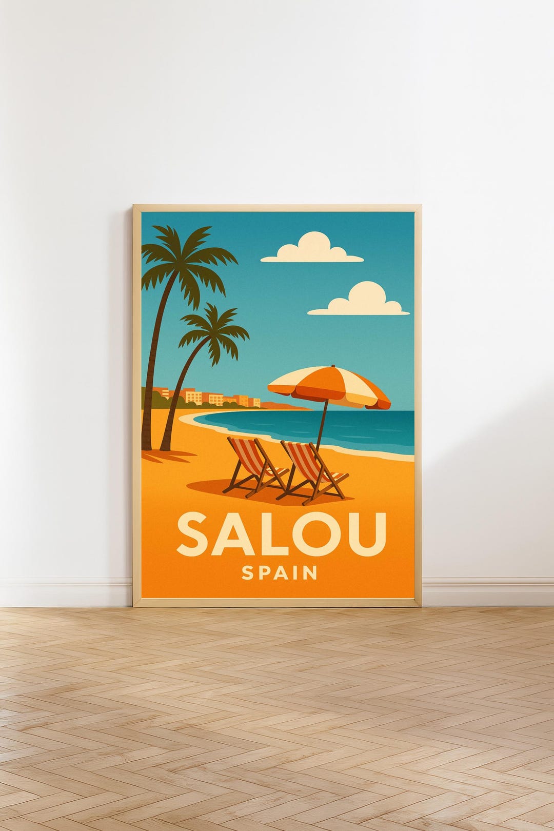 Salou Vintage Travel Poster, Spain Wall Art, Salou Print, Retro Decor ...