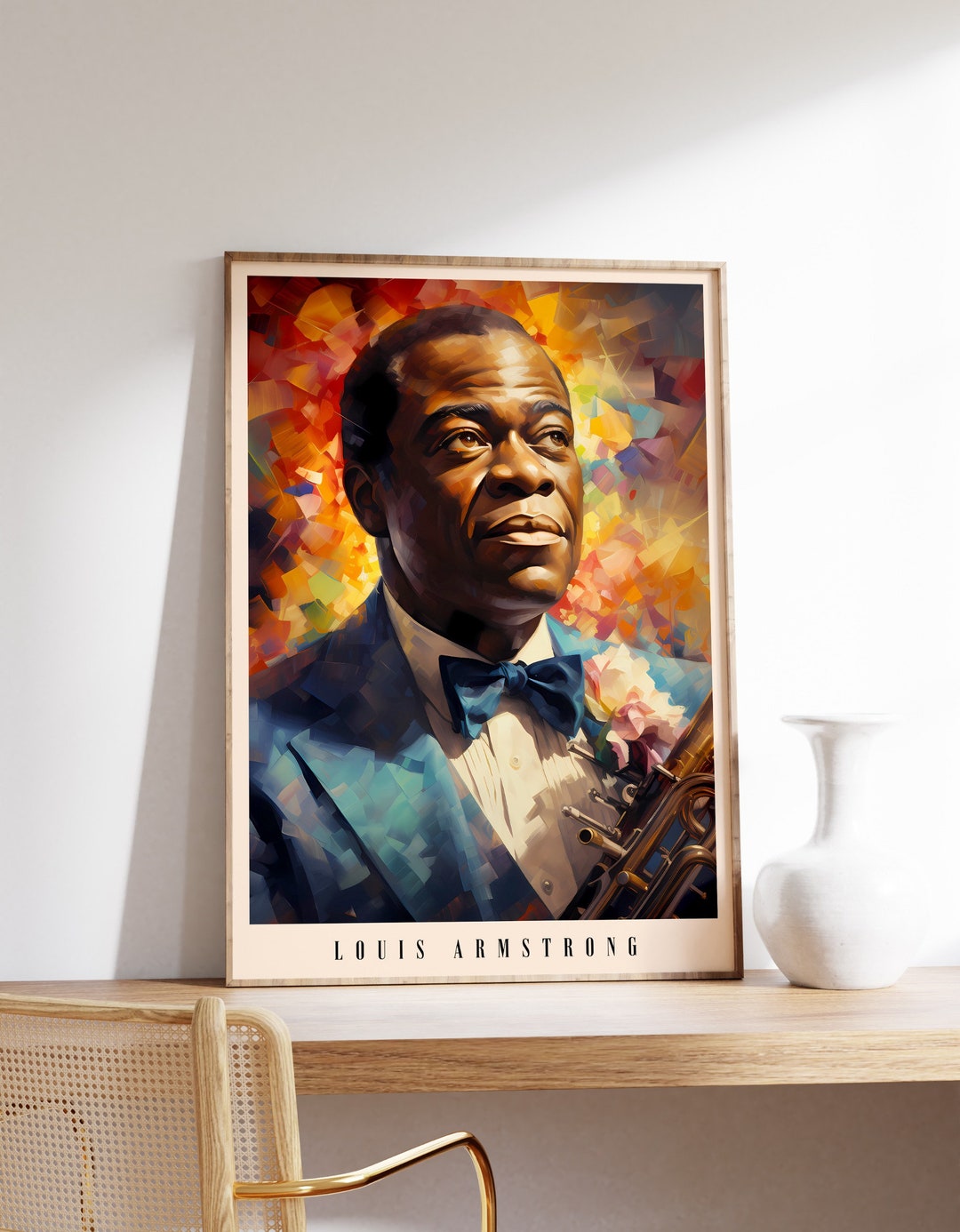Louis Armstrong Poster | Musical Print | Jazz Poster | Jazz Portrait ...