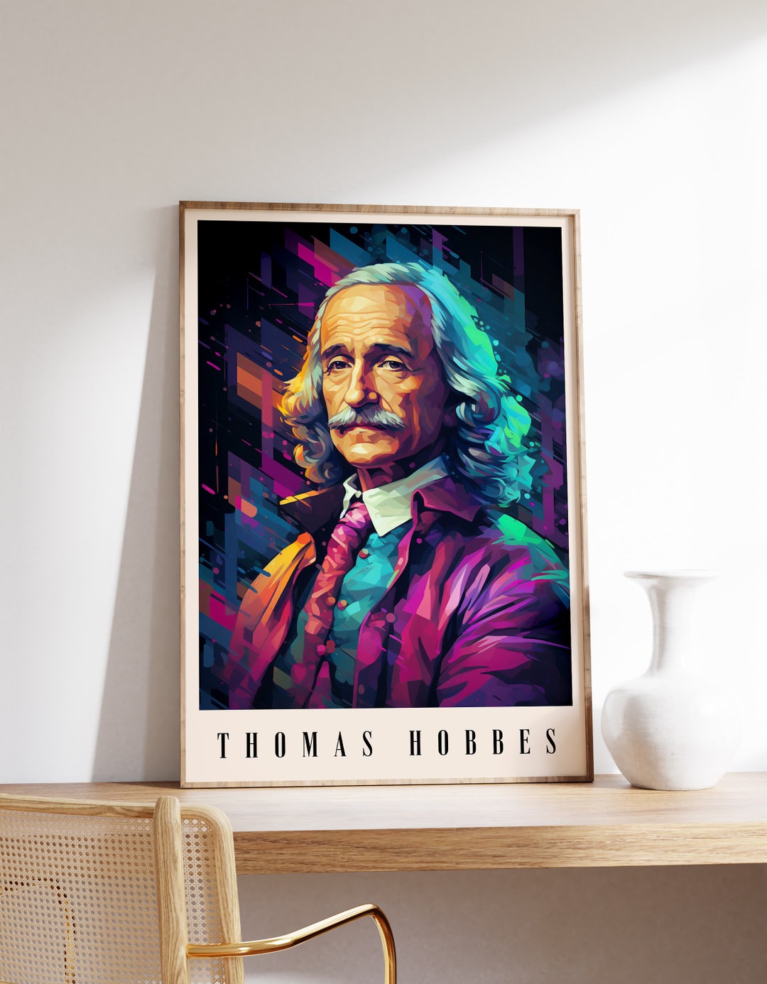 Thomas Hobbes Poster | Philosopher Print | Bookworm Gift | Home Decor ...