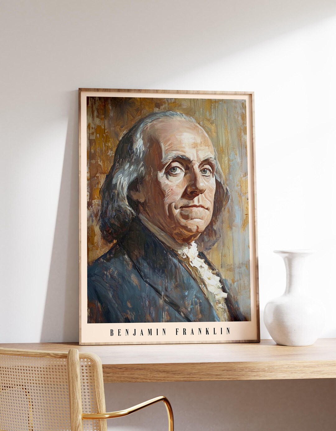 Benjamin Franklin Poster | Vintage Painting | Historical Decor | Modern ...
