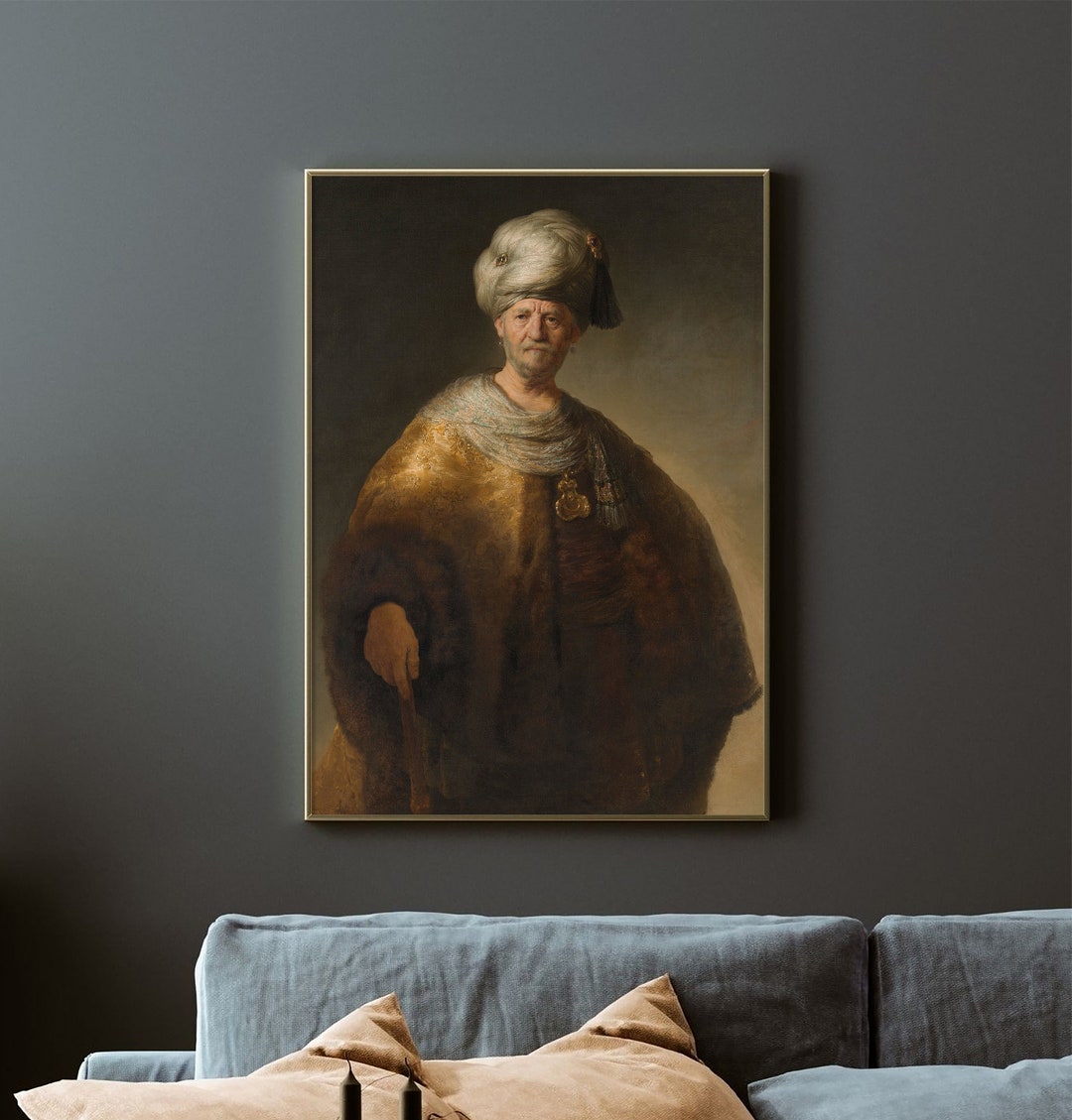 Rembrandt Van Rijn - Man in a Turban (1632) | Dark Oil Painting | Old ...
