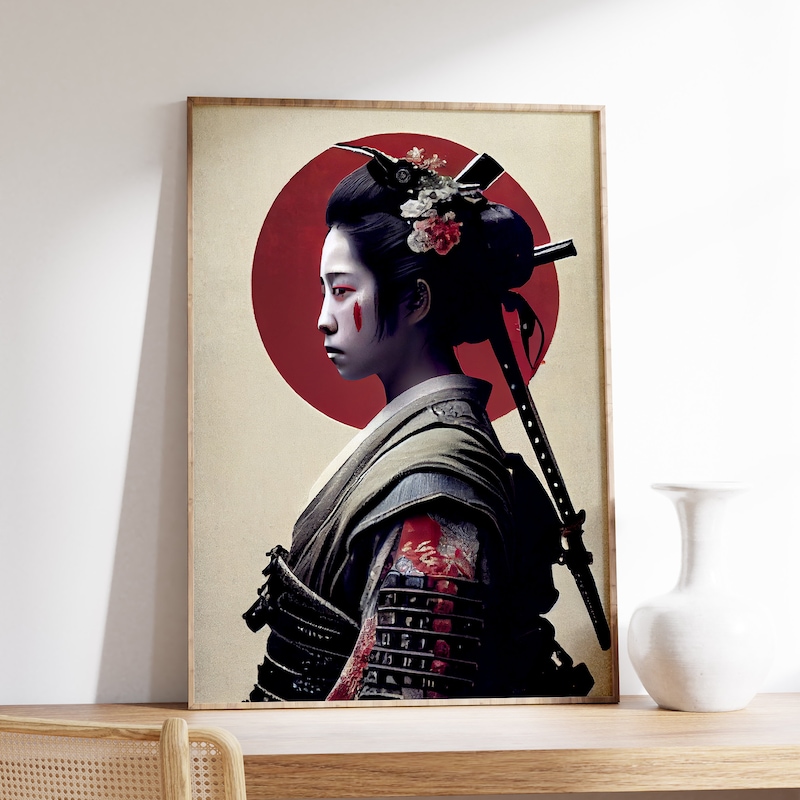 Female Samurai Canvas - Etsy