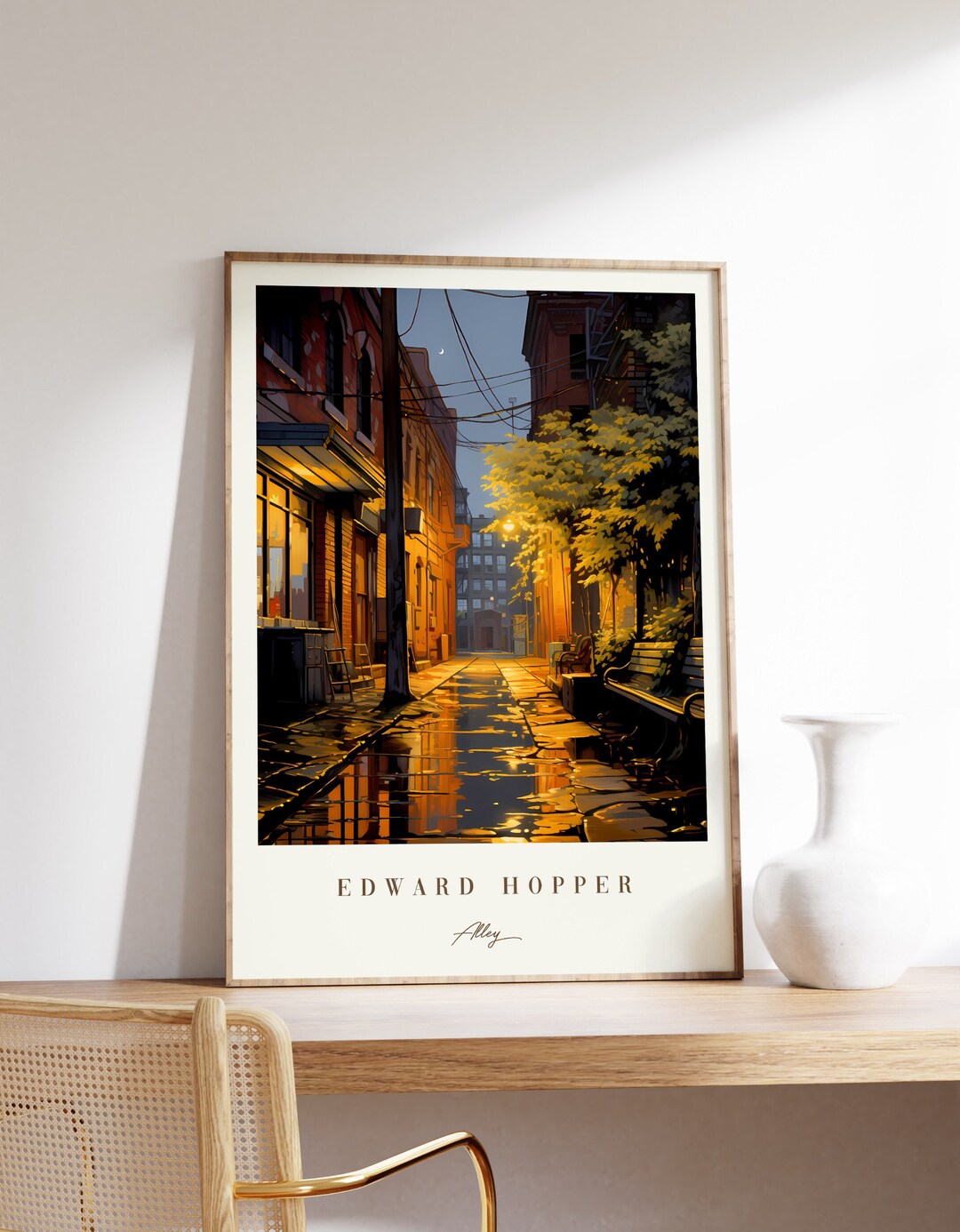 Alley Print | Edward Hopper | Alley Poster | Mid Century Modern | Art Nouveau | Home Decor - Etsy