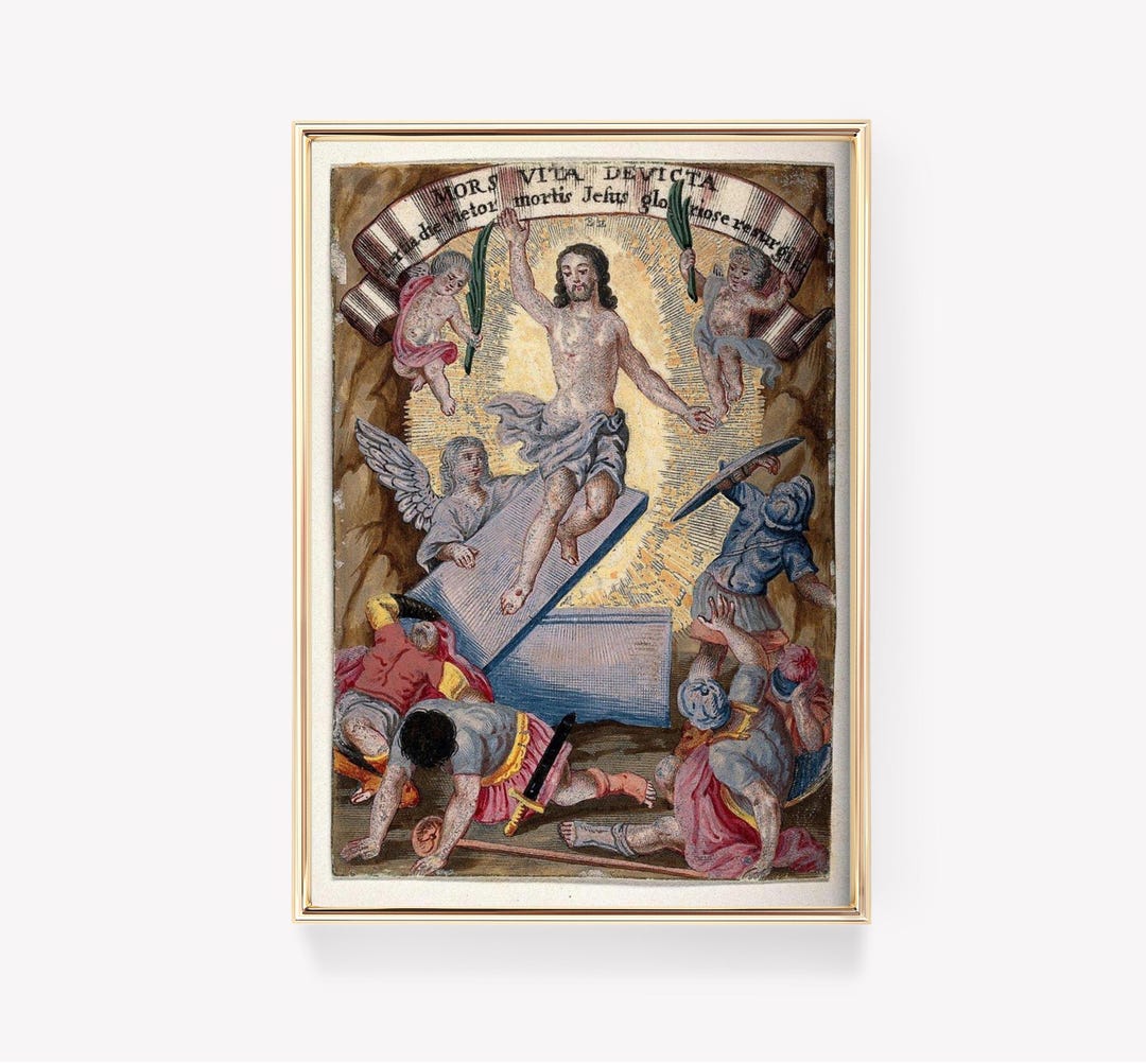 Resurrection Art Print | Jesus Christ Poster | Religious Wall Decor ...