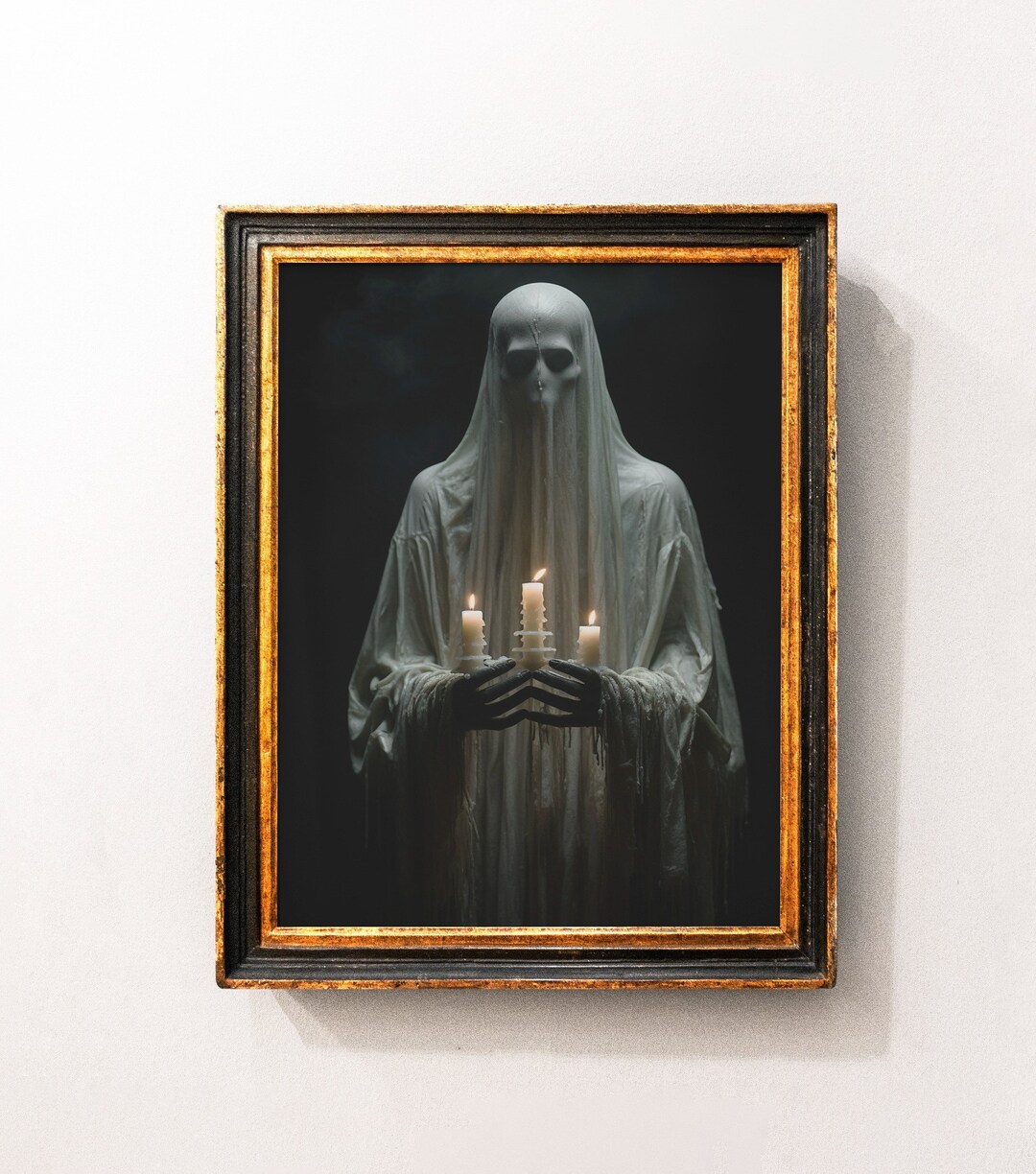 Ghost With Candle | Candle Oil Painting | Vintage Poster | Art Poster ...