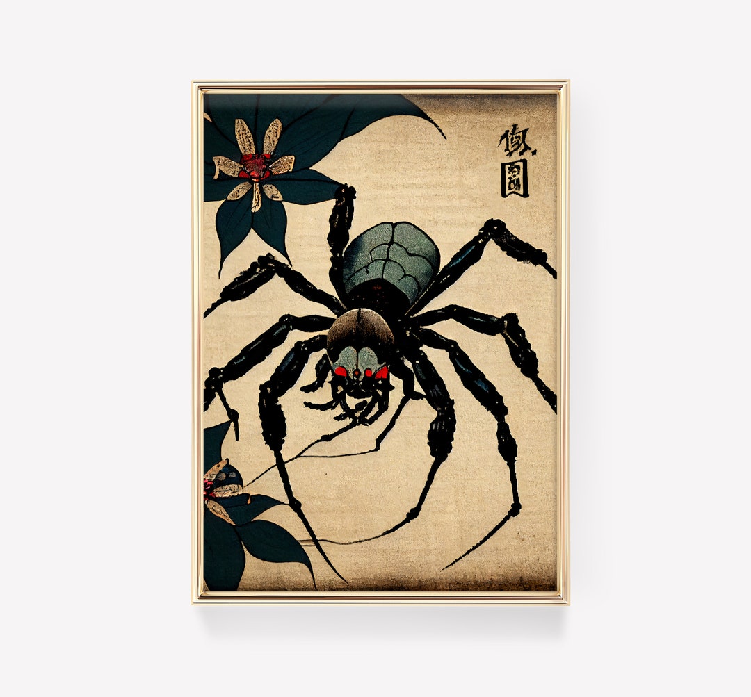 Premium Print | Spider Poster | Japanese Painting | Ukiyo-e Canvas ...