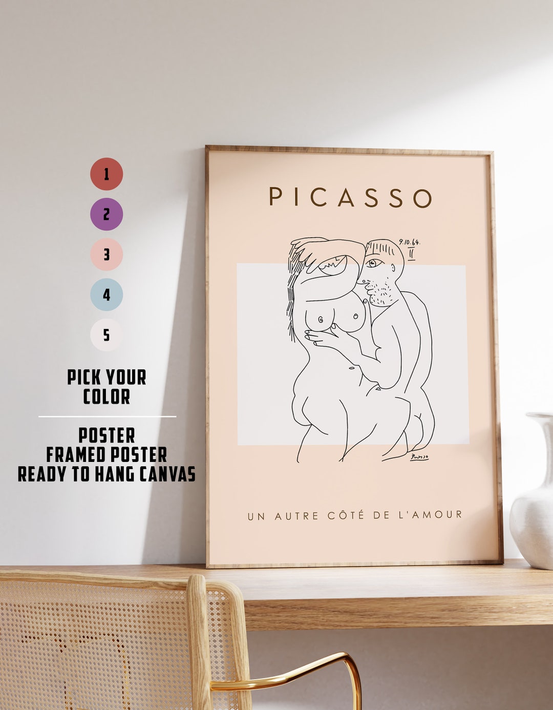 Line Drawing Print Mid Century Modern Line Art Print Picasso Exhibition ...