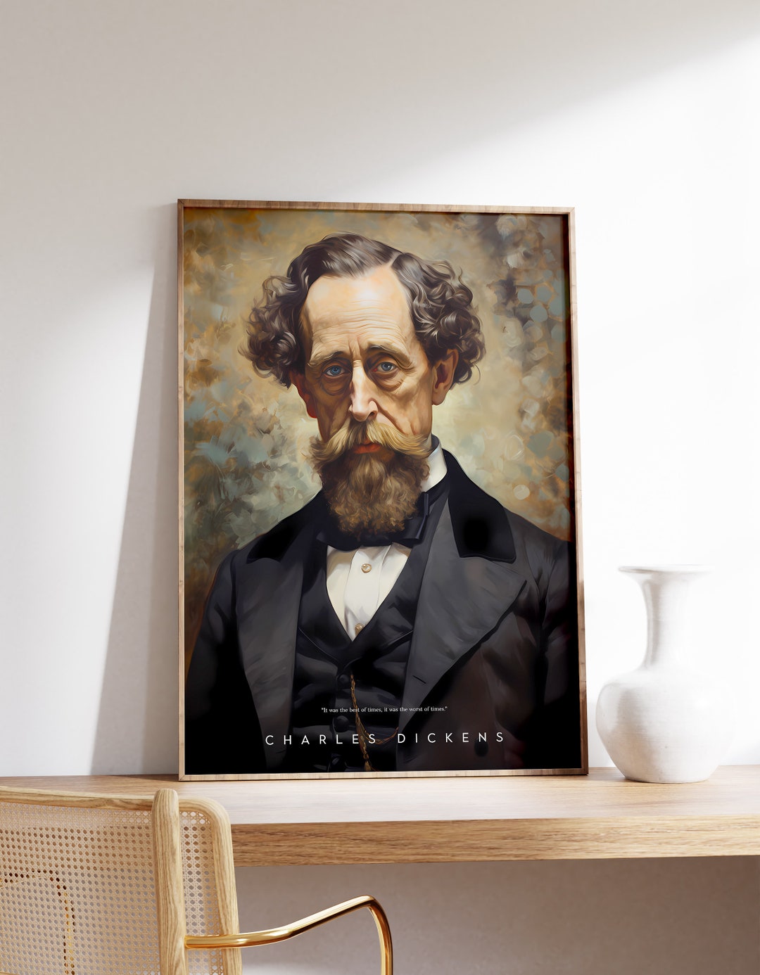 Charles Dickens Poster Philosopher Print Bookworm T Quote Decor Modern Wall Art