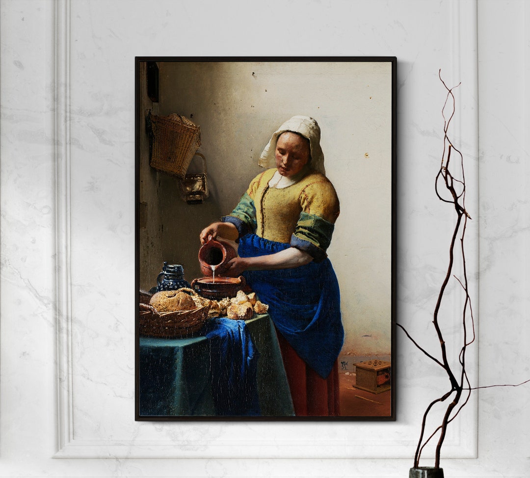 Johannes Vermeer the Milkmaid 1658 Reproduction of a Classic Painting ...