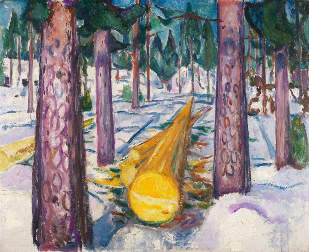 Winter Night | Edvard Munch Print | Munch Winter Painting | Snowy Night ...
