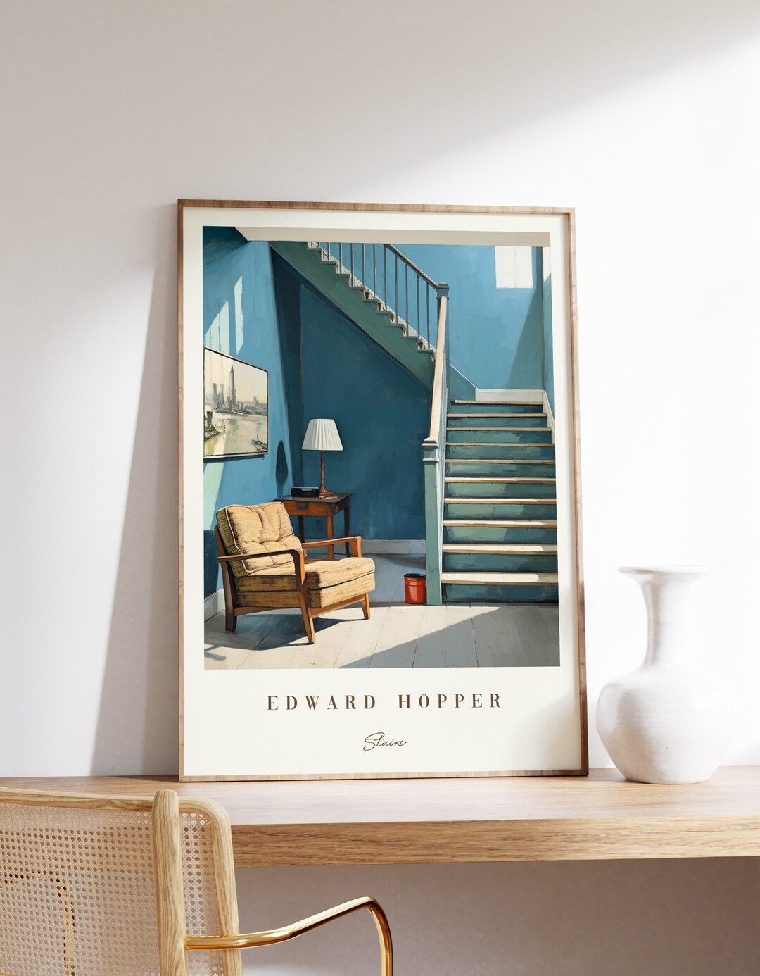 Stairs Poster | Edward Hopper | Vintage Stairs | Modern Wall Art ...