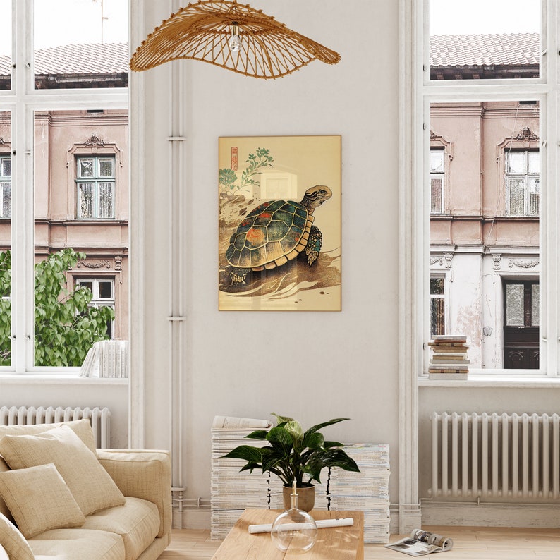 Japanese Turtle Poster | Animal Poster | Turtle Art Print | Turtle Wall ...