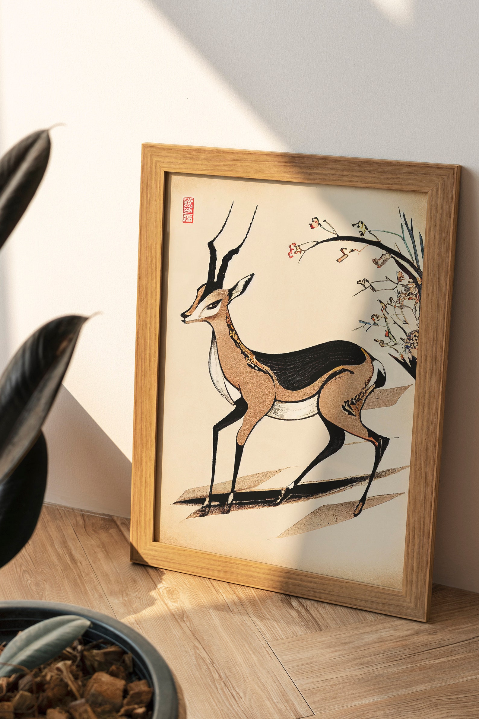 Japanese Gazelle Poster | Animal Poster | Gazelle Art Print | Gazelle ...