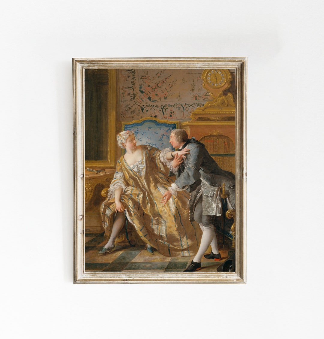 Vintage Interior Oil Painting | Jean François De Troy | the Garter ...