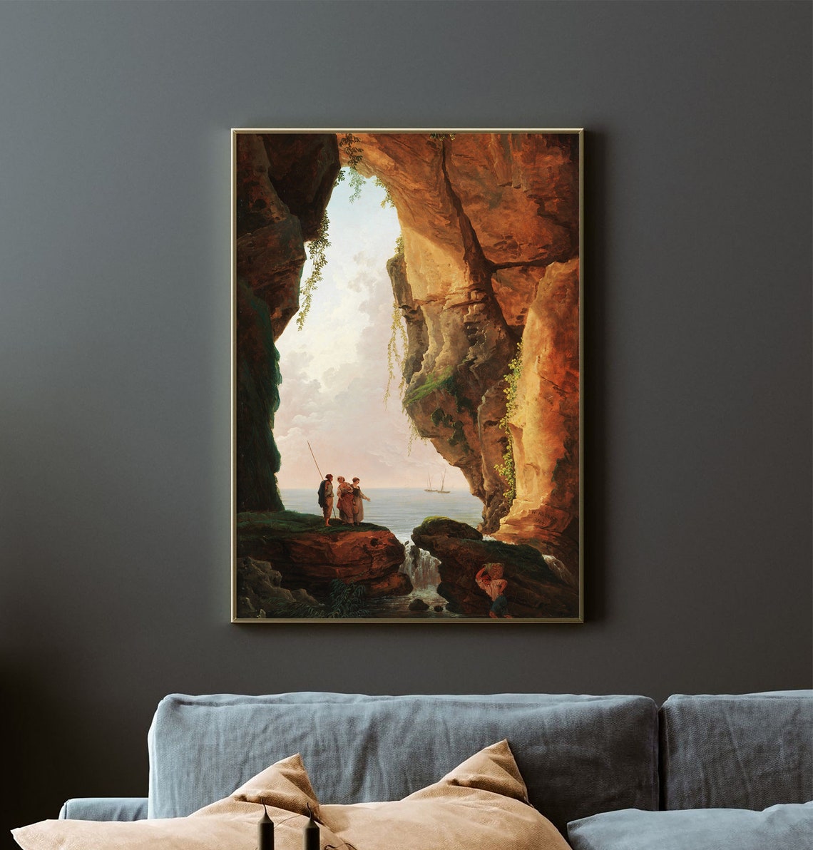 Hubert Robert - the Mouth of a Cave (1784) | Wall Art Landscape Gift ...