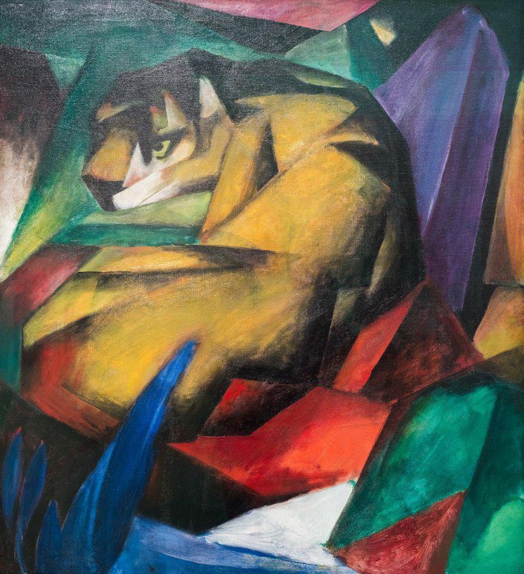 Franz Marc Tiger | Colorful Wildlife Art | Vintage Painting ...