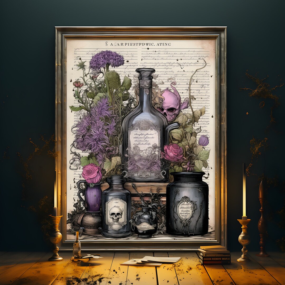 Whimsigoth Art | Dark Whimsical Print | Gothic Potion | Gothcore ...
