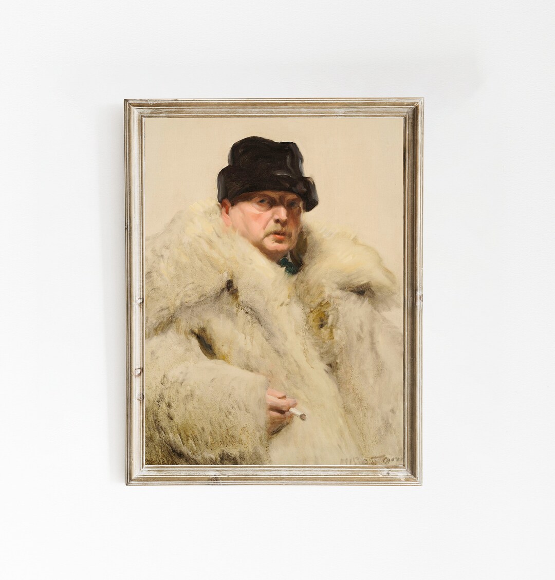 Anders Zorn - Self-portrait in a Wolfskin (1915) | Vintage Oil Painting ...