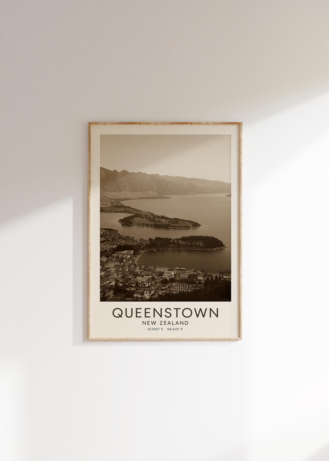 Queenstown Vintage Poster, New Zealand Wall Art, Lake Wakatipu Print ...