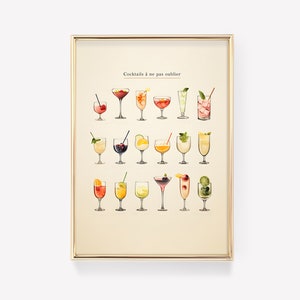Minimalist Cocktail Art Print | Line Art | Alcohol Cocktail Print ...