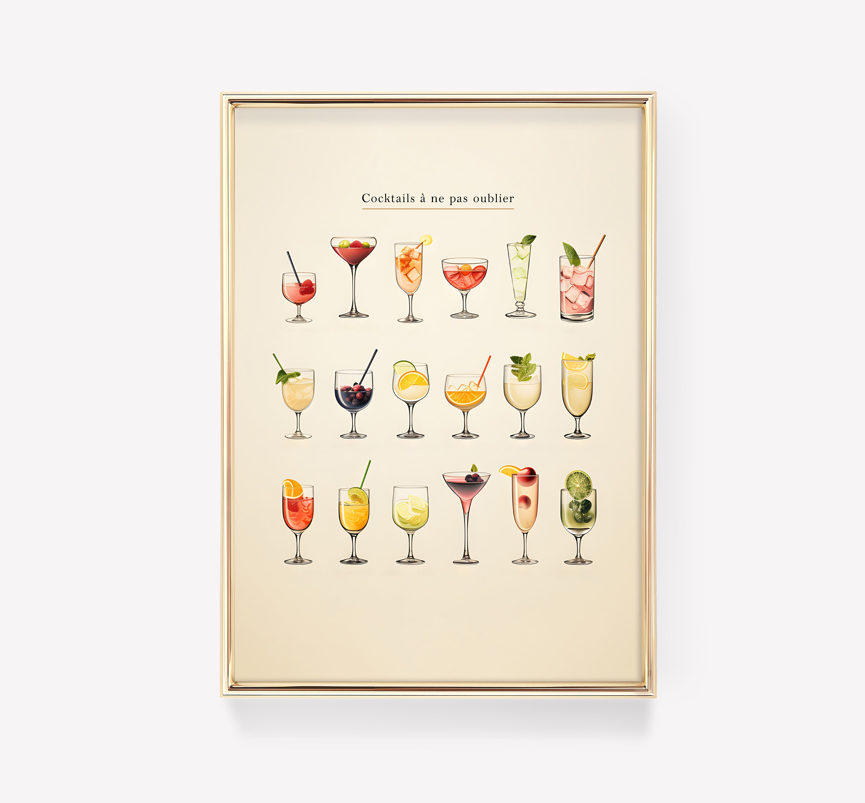 Minimalist Cocktail Art Print | Line Art | Alcohol Cocktail Print ...