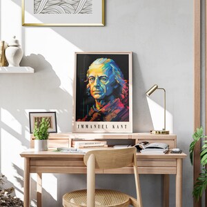 Immanuel Kant Poster | Philosopher Print | Bookworm Gift | Home Decor ...