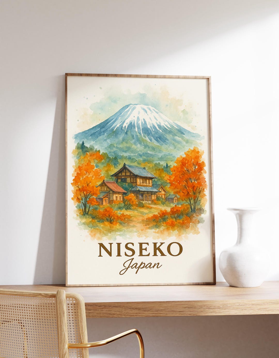 Niseko Autumn Poster, Japan Wall Art, Niseko Mountain Print, Japanese ...