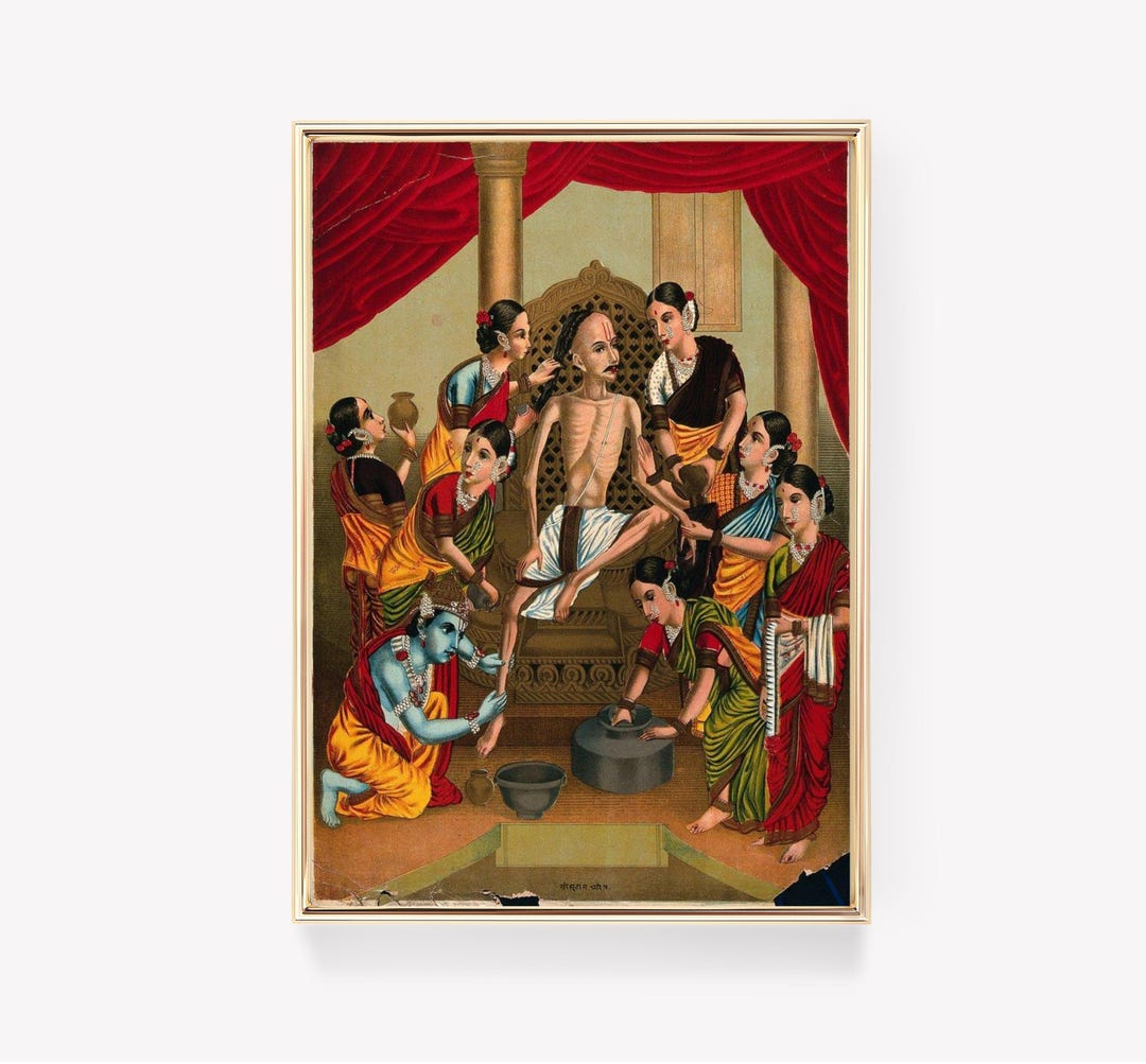 Yashoda and Krishna | Raja Ravi Varma Art | Vintage Painting | Child ...