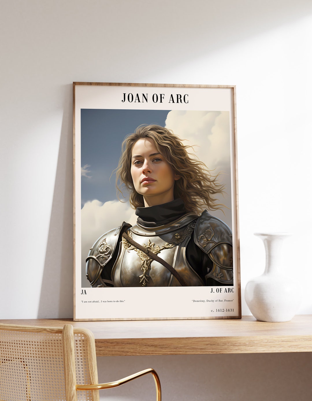 Joan of Arc Poster | Vintage Portrait | Historical Poster | Antique ...