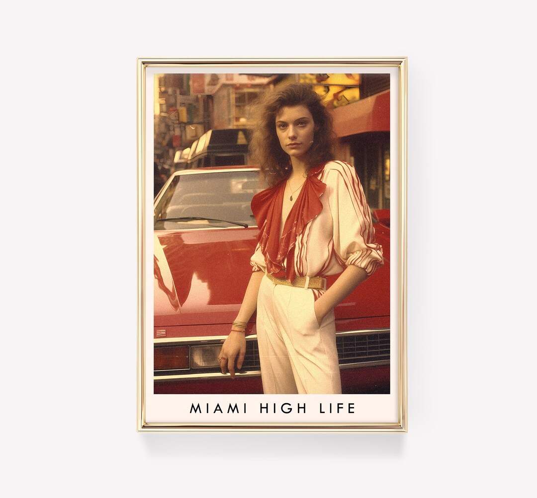 Miami Retro Poster | Miami Luxury Life | Retro Photo | Vintage Photo ...