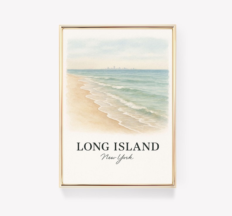 Long Island Travel Poster, New York Wall Art, Vintage Print, Long ...