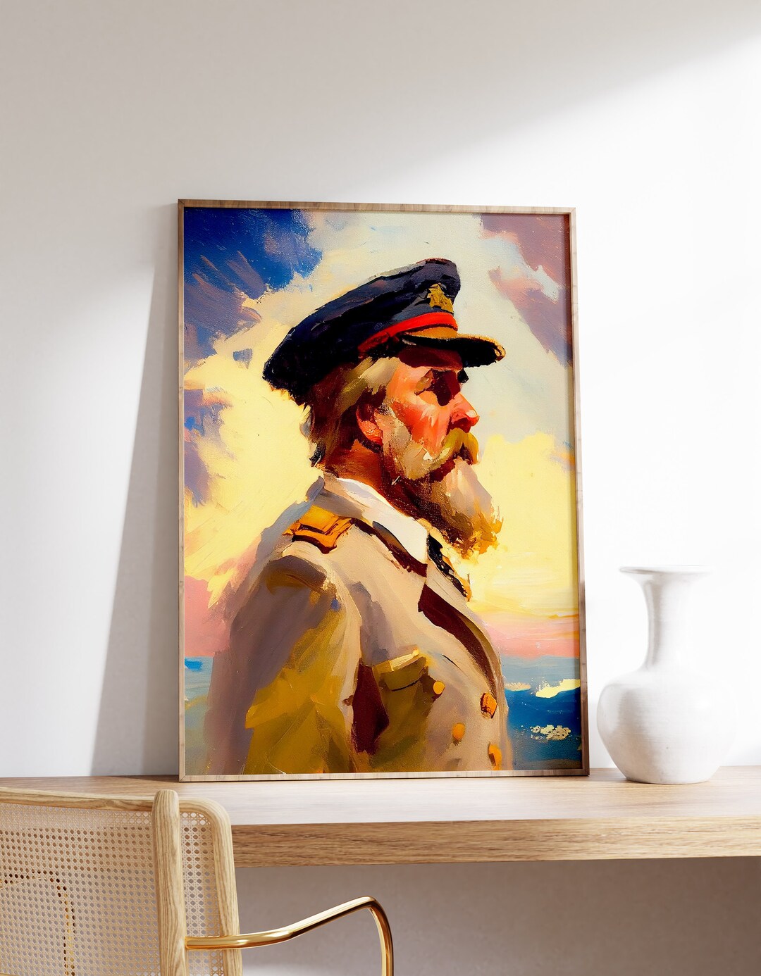 Captain Poster | Captain Portrait | Eclectic Wall Decor | Vintage ...