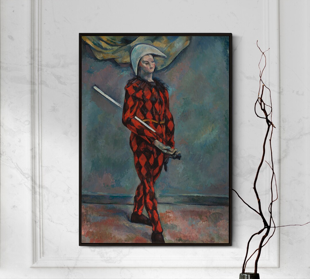 Paul Cézanne - Harlequin (1890) - Reproduction Classic Painting Photo ...