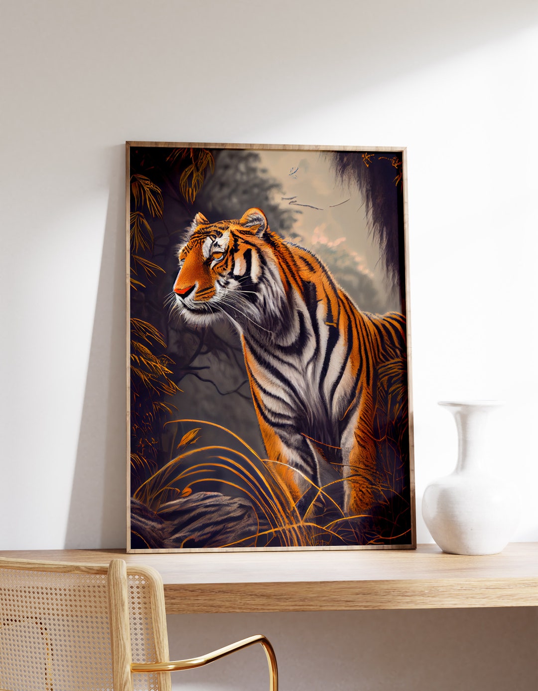 Japanese Tiger Print | Vintage Japanese Poster | Traditional Woodblock ...