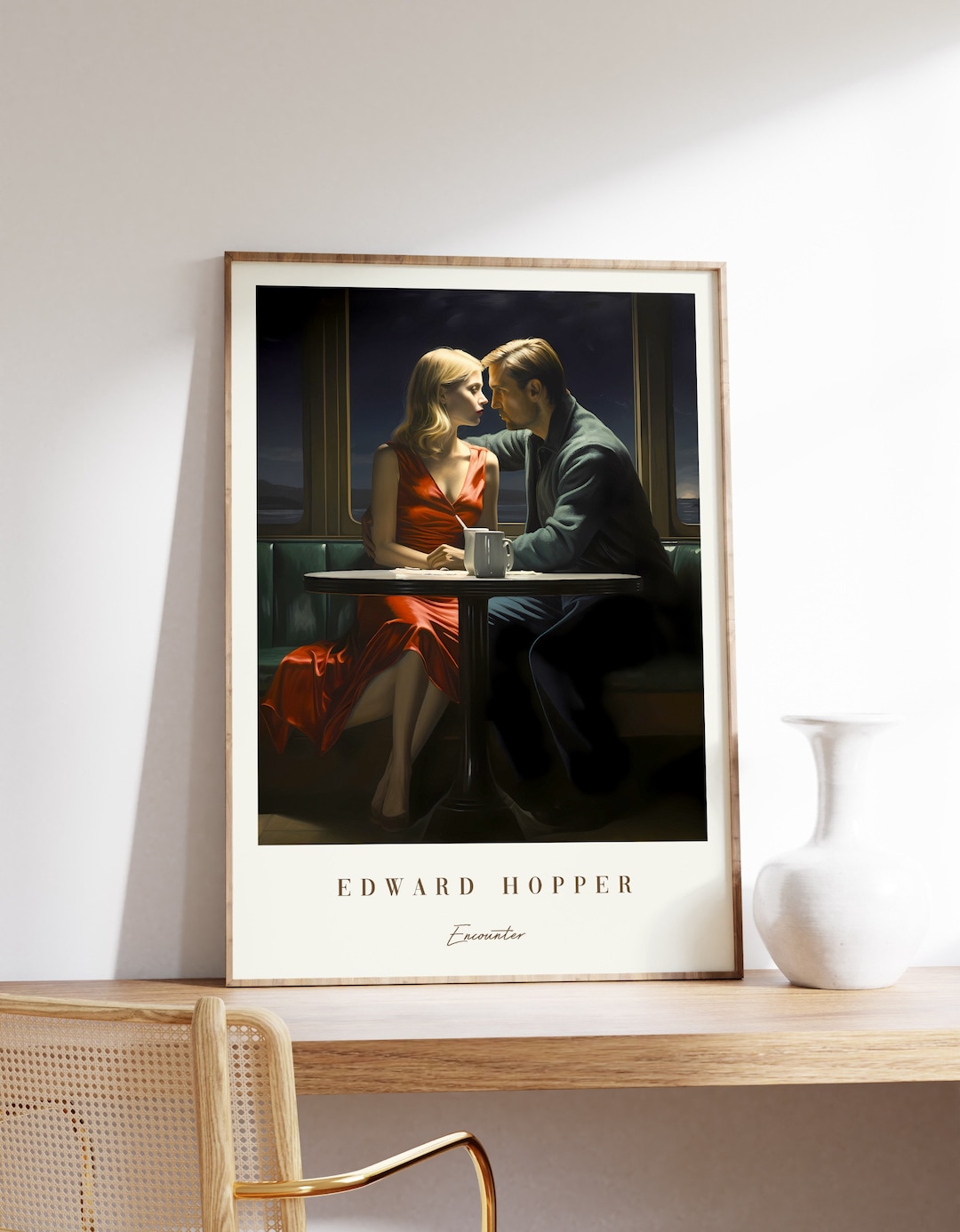 Encounter Painting | Edward Hopper | Encounter Poster | Mid Century ...
