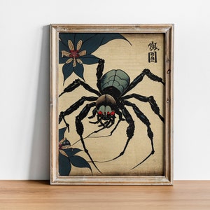 Japanese Spider Poster | Animal Poster | Spider Art Print | Spider Wall ...